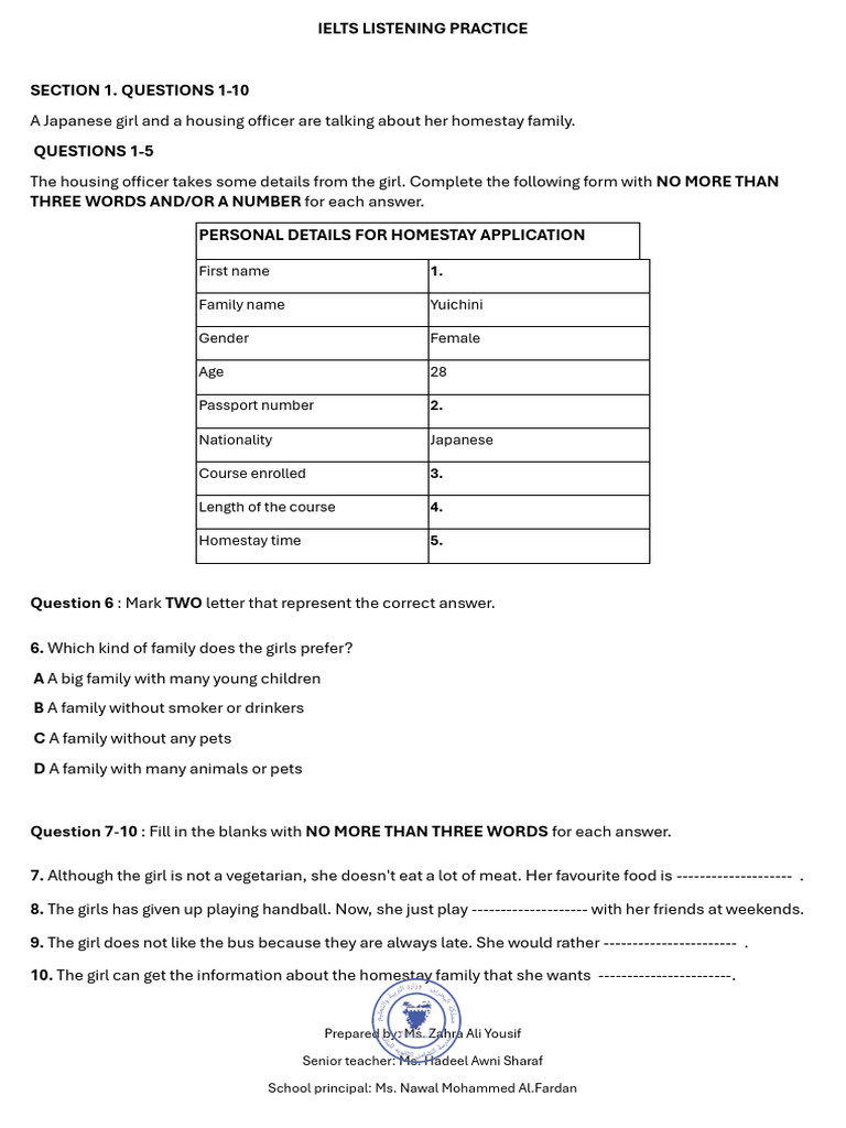 Ielts Listening Japanese Girl - 251003 - 194058 | PDF
