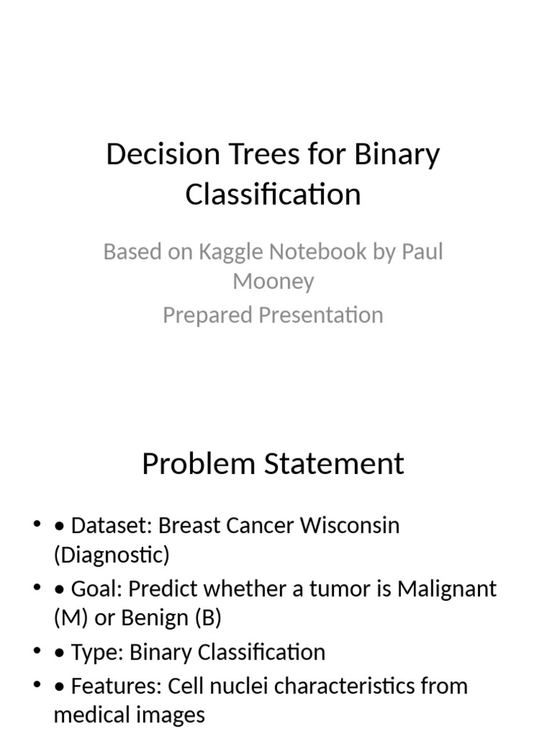 Decision Trees for Breast Cancer Classification | PDF