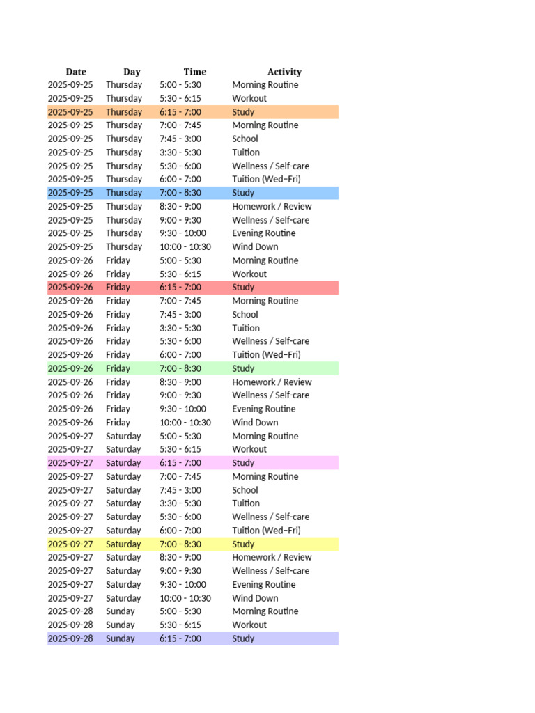 Preboard 56day Calendar Full | PDF