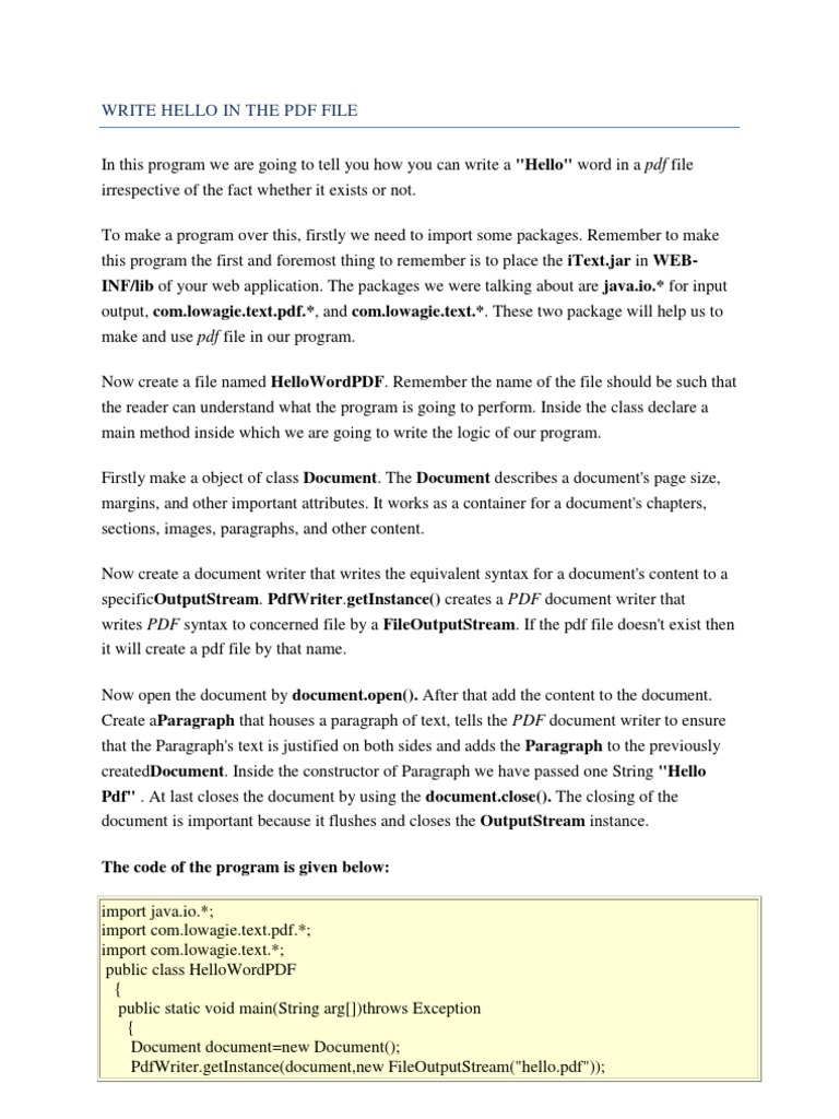 Write Hello in The PDF | PDF | Portable Document Format | Component ...