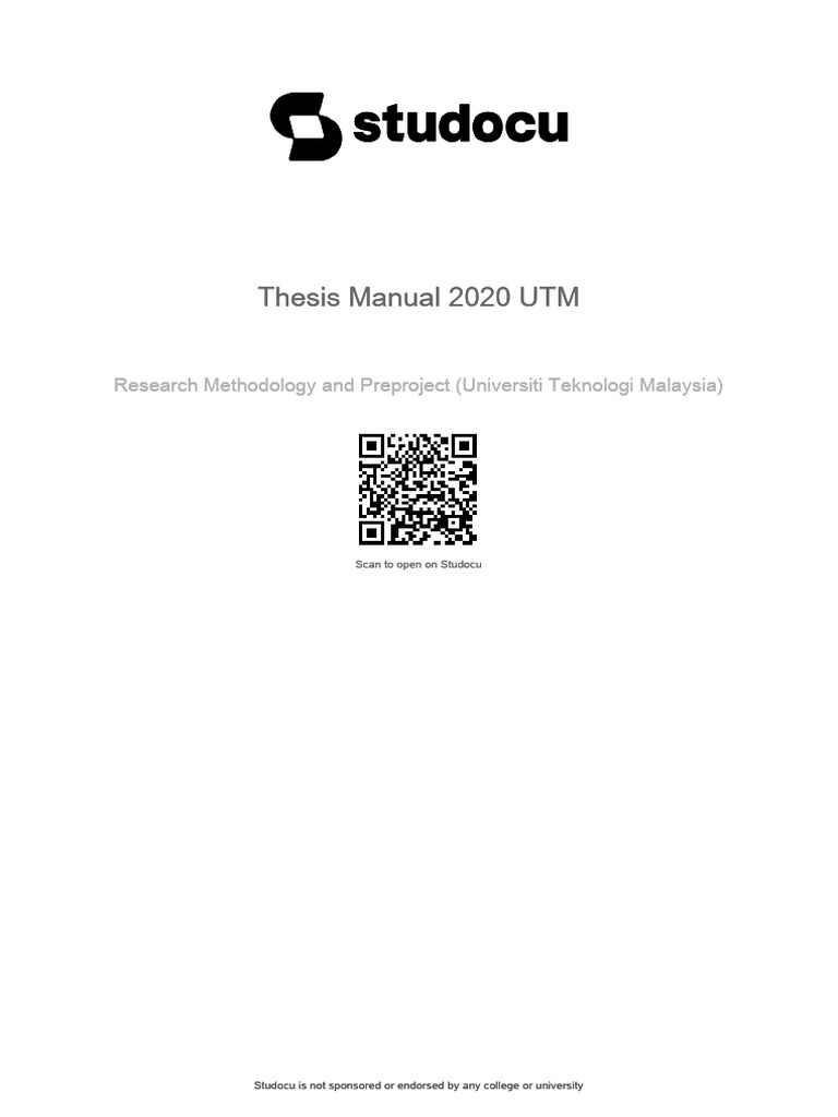 UTM Thesis Manual 2020 Guidelines | PDF | Thesis | Abstract (Summary)