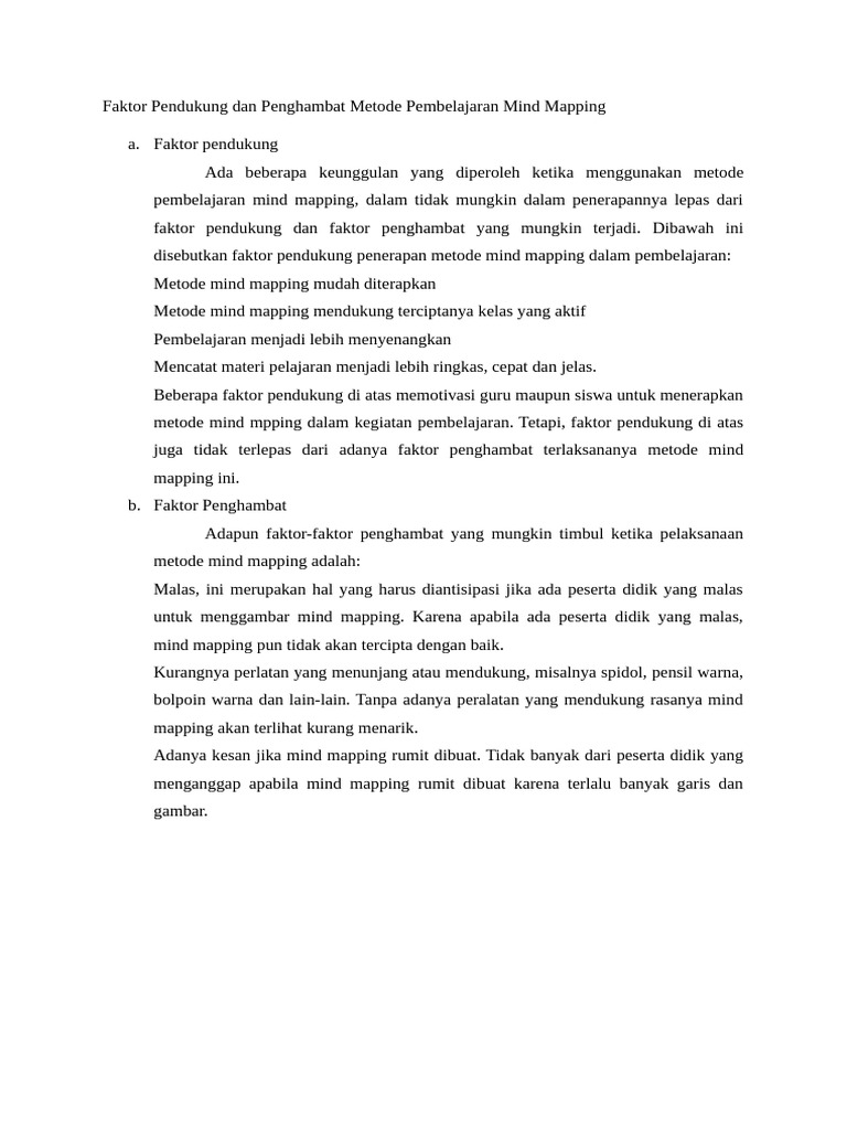 Faktor Pendukung & Penghambat Mind Mapping | PDF