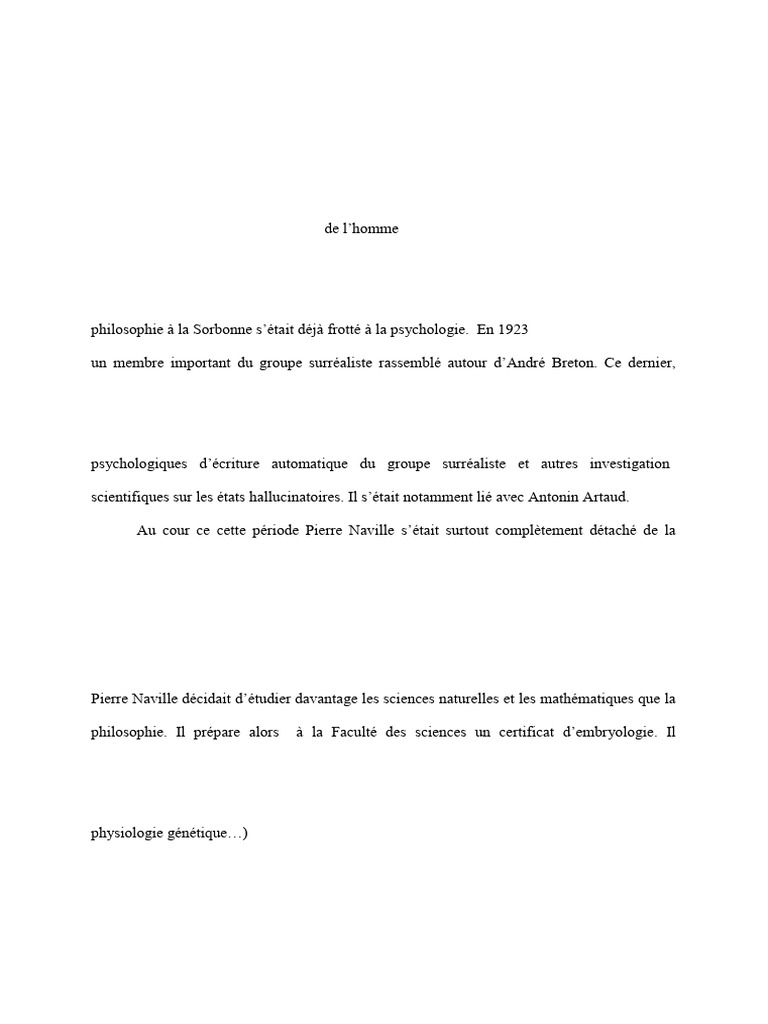 Pierre Naville : Psychologie et Comportement | PDF | Psychologie | Biologie