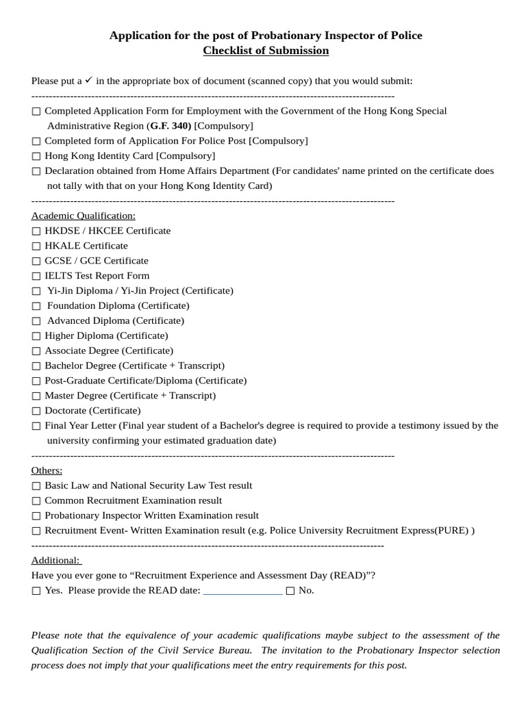 Checklist of Submission - Your Name | PDF