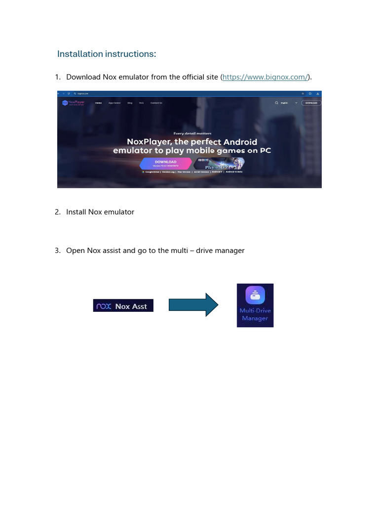 Nox Installation Instructions | PDF