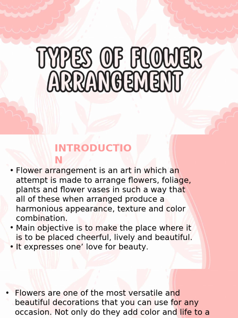 Types of Flower Arrangements Explained | PDF | Flower Bouquet | Flowers