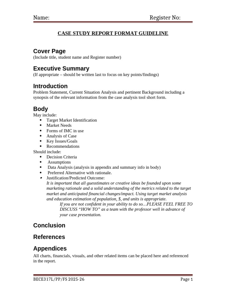 Case Study Report Format | PDF