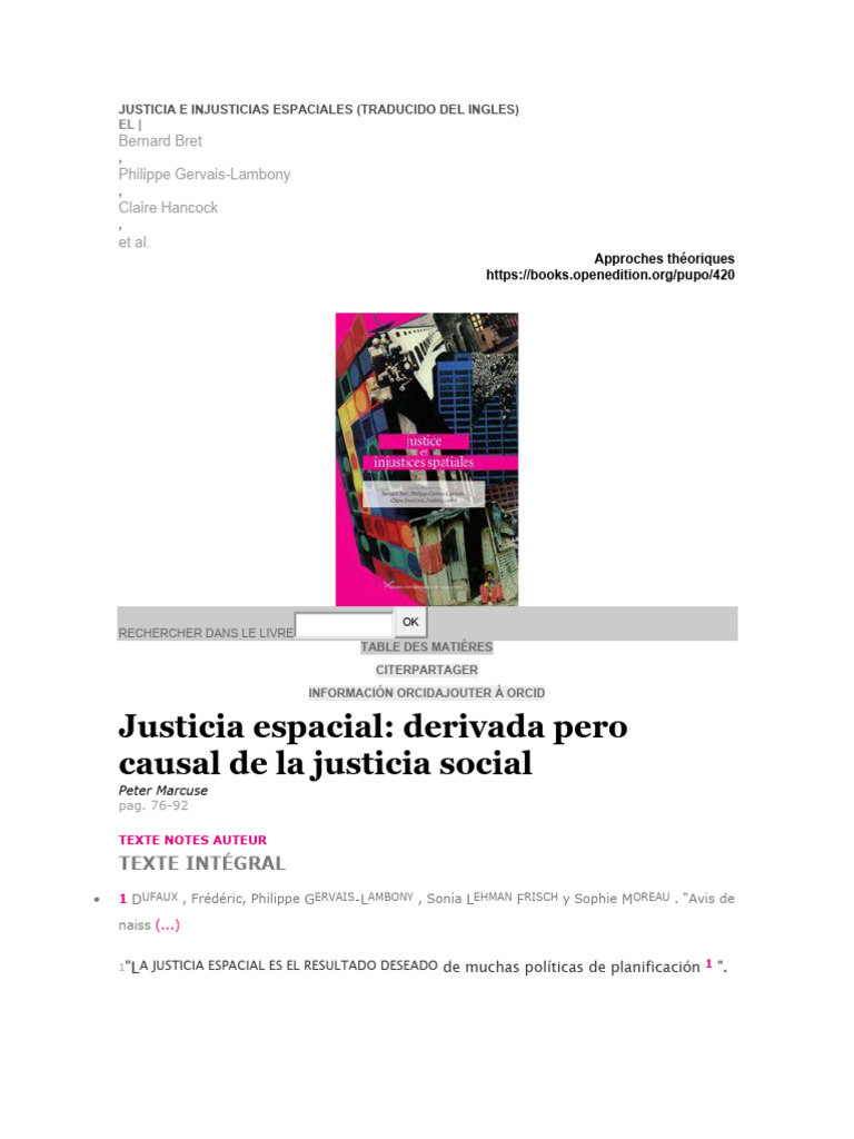 Marcuse 2012 Justicia Espacial Resultado y Causa de La Justicia Social ...