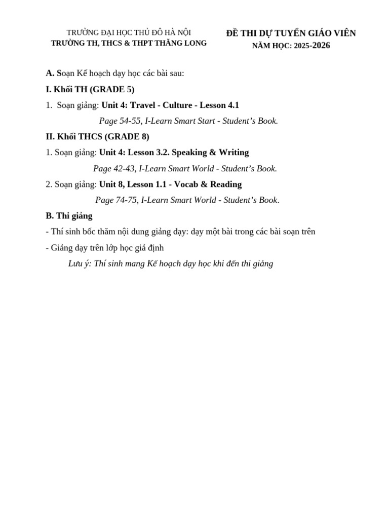 Tiếng Anh Th+Thcs | PDF