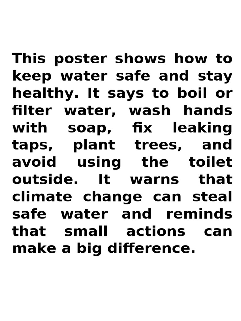 This Poster Shows How To Keep Water Safe and Stay Healthy | PDF