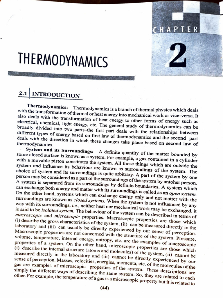 Unit-1 Thermodynamics Material | PDF | Heat | Thermodynamic Equilibrium