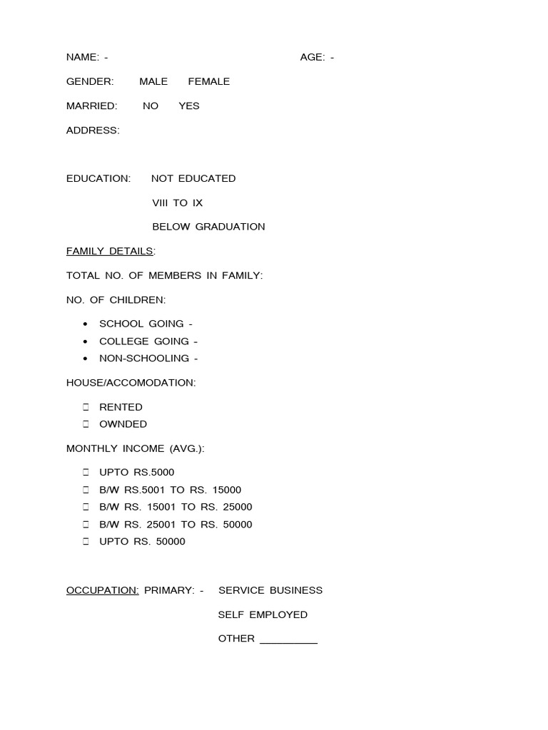 Interview Questionnaire | PDF