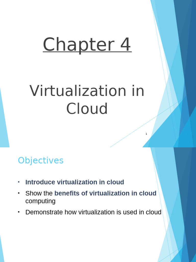 Chapter 4 - Virtualization in Cloud | PDF | Virtual Machine | Virtualization