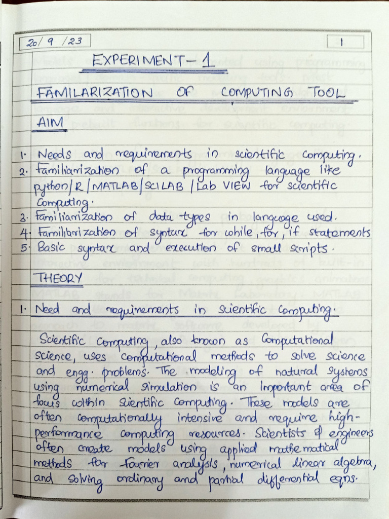 Scientific Computing Lab Exp (1-4) | PDF