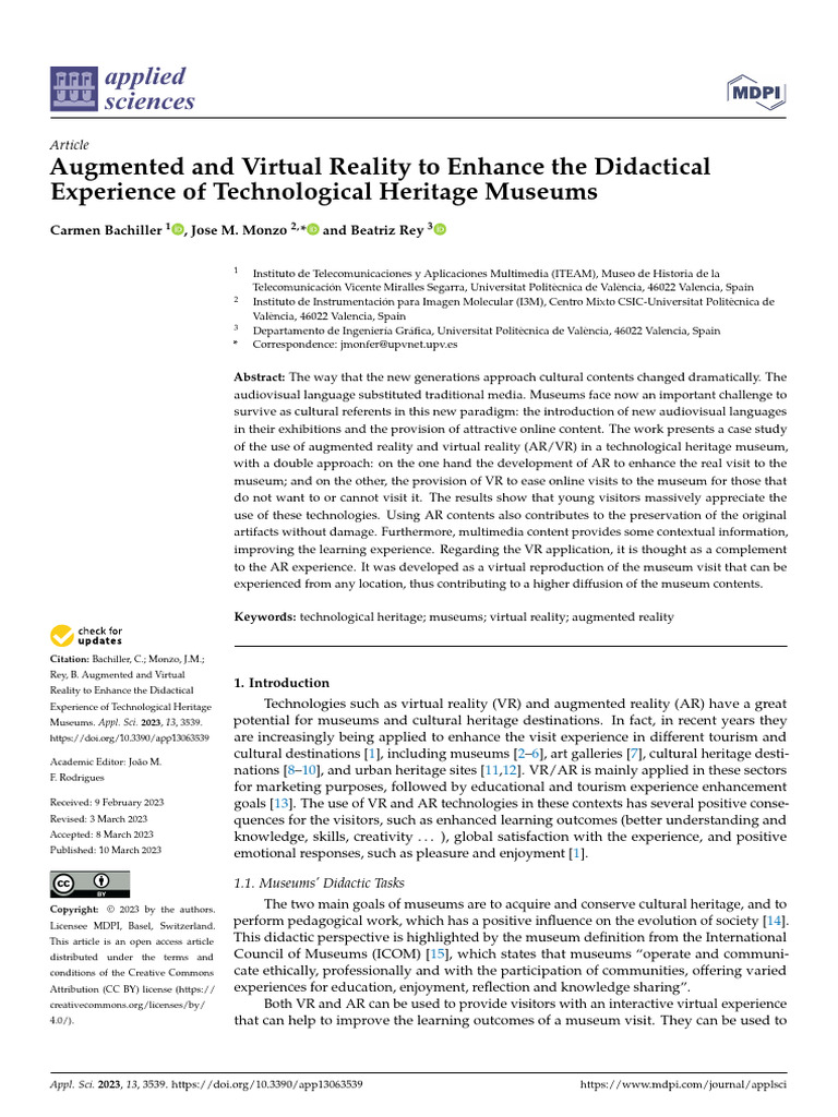 Augmented and Virtual Reality To Enhance The Didac | PDF | Augmented ...