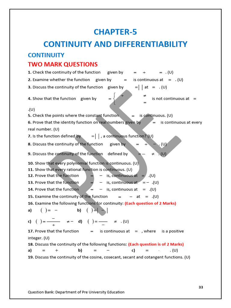 Continuity and Differentiability | PDF | Trigonometric Functions | Calculus