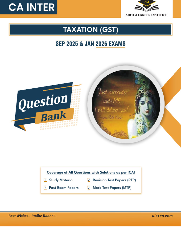 CA Inter GST Question Bank Sep 25 & Jan 26 | PDF