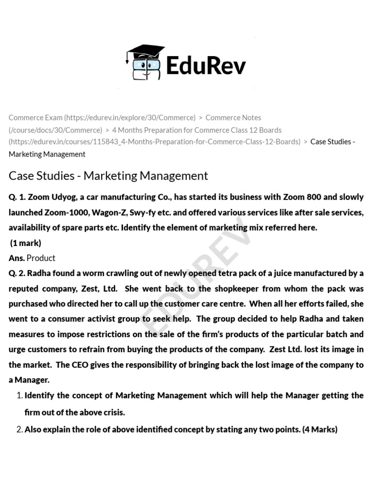 Case Studies - Marketing Management | PDF | Marketing | Brand