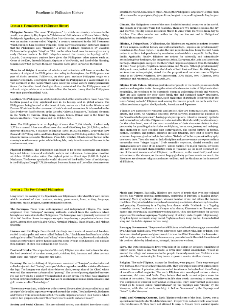 Overview of Philippine History and Culture | PDF | Luzon