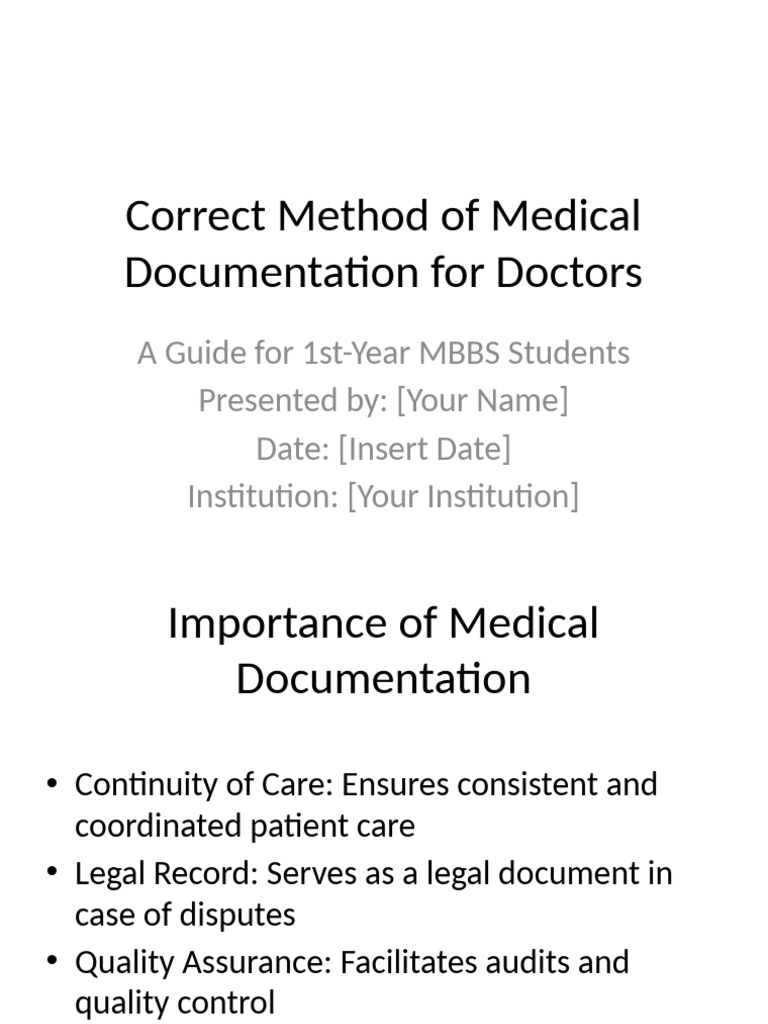 Correct Method Medical Documentation | PDF | Medical Diagnosis ...