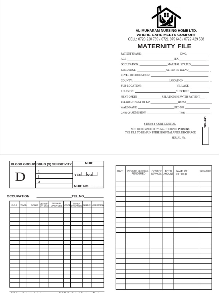 Maternity Patient Record Template | PDF | Serology | Medicine