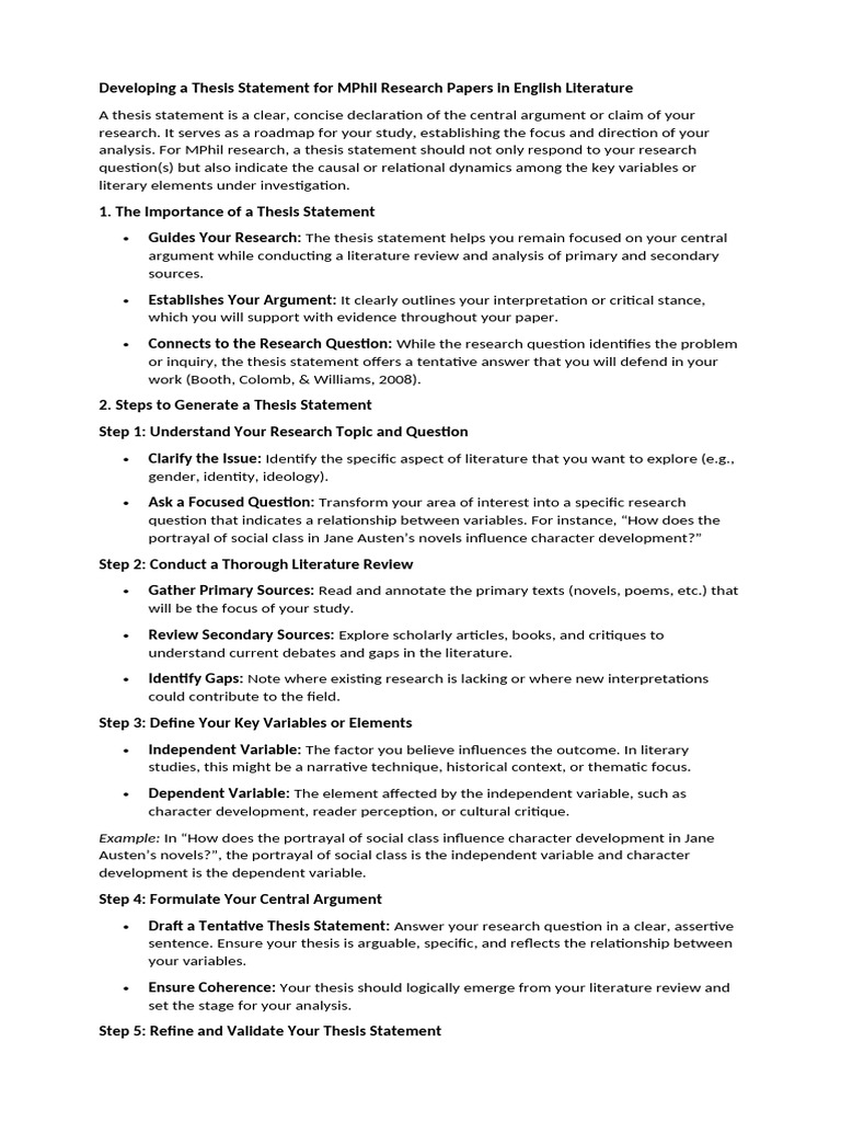 How To Write Thesis Statement | PDF | Narrative
