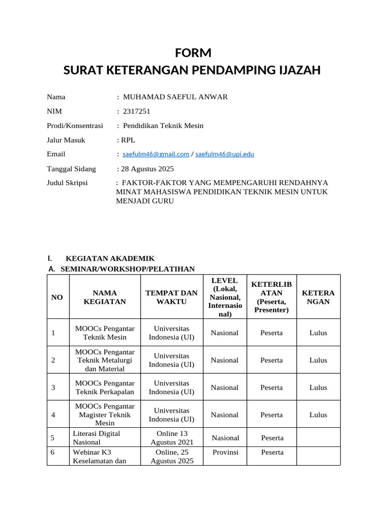 Form Buat Skpi | PDF