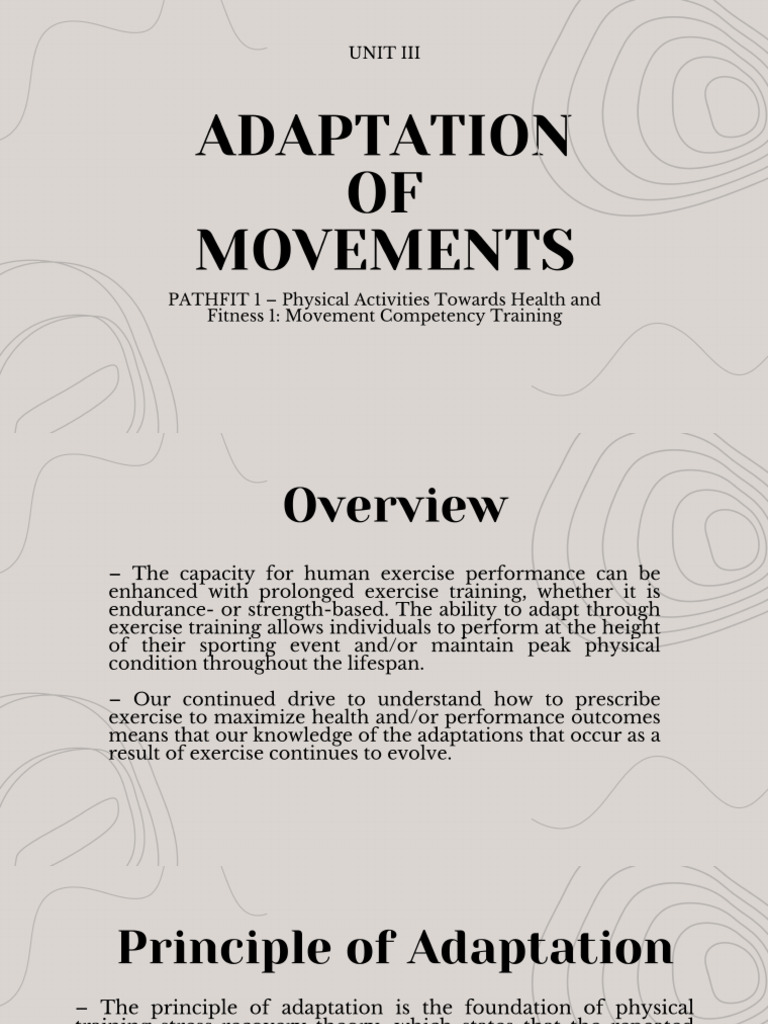 UNIT III Adaptation of Movements | PDF