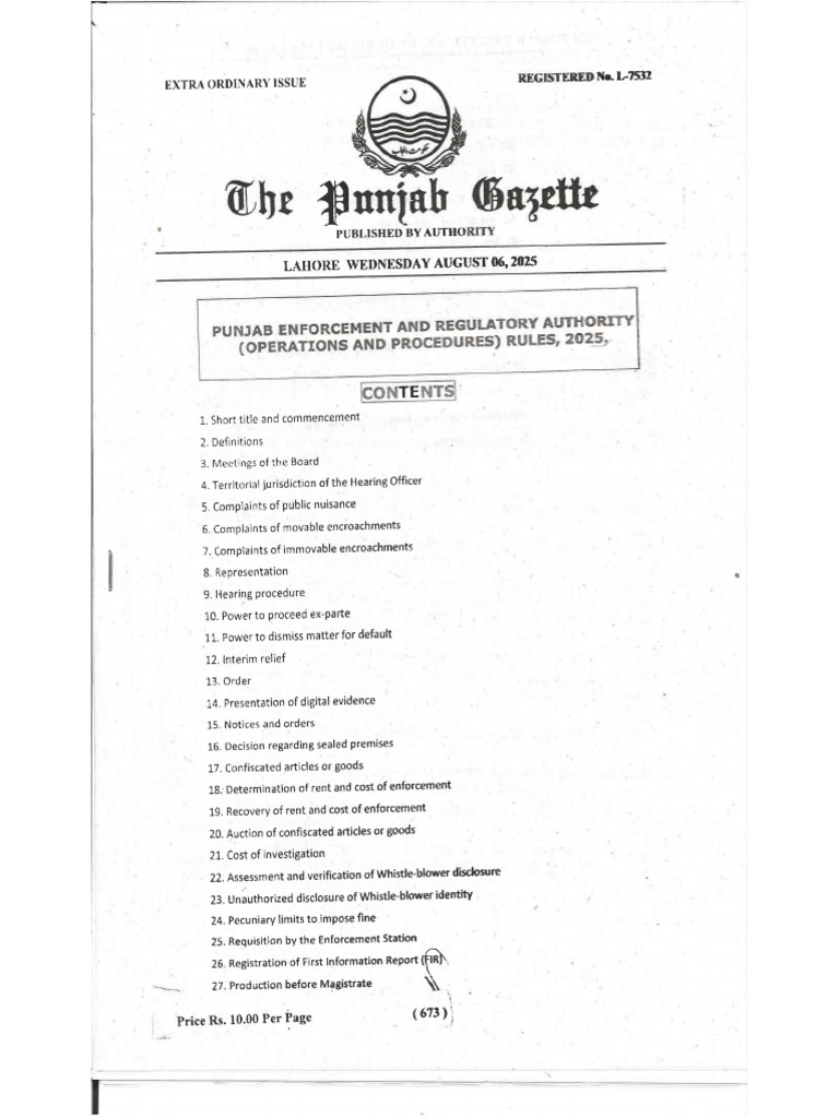 Gazetted OPRs 2025 | PDF