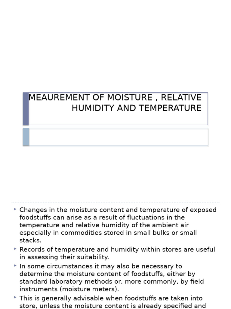 Measuring Moisture, Humidity, and Temperature | PDF | Humidity ...