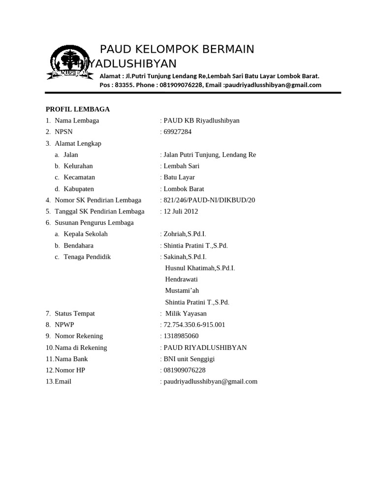 Profil Lembaga | PDF