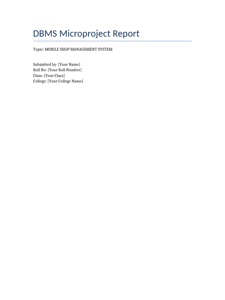 ER Diagram for Mobile Shop System | PDF | Databases | Database Design