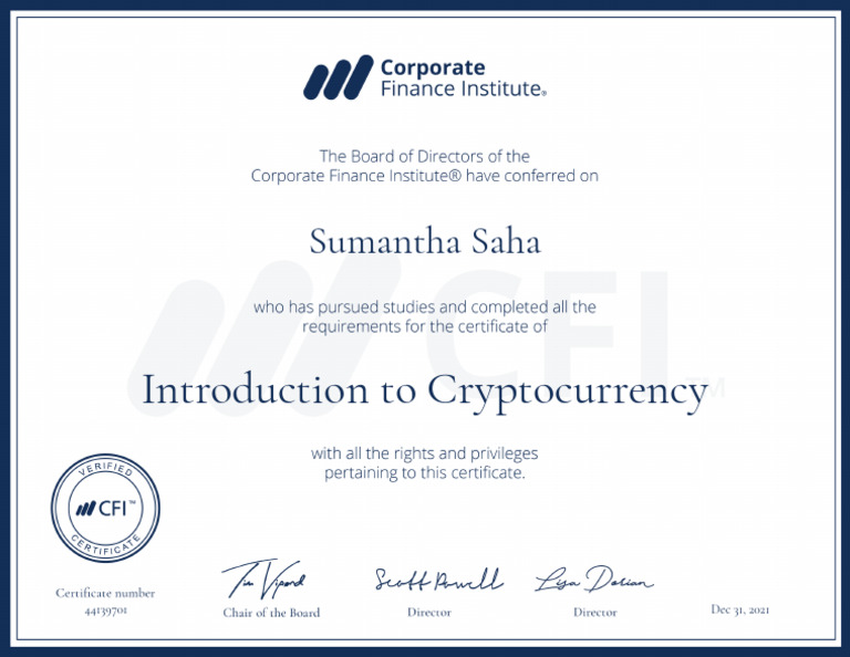 CFI Cryptocurrency Certificate | PDF