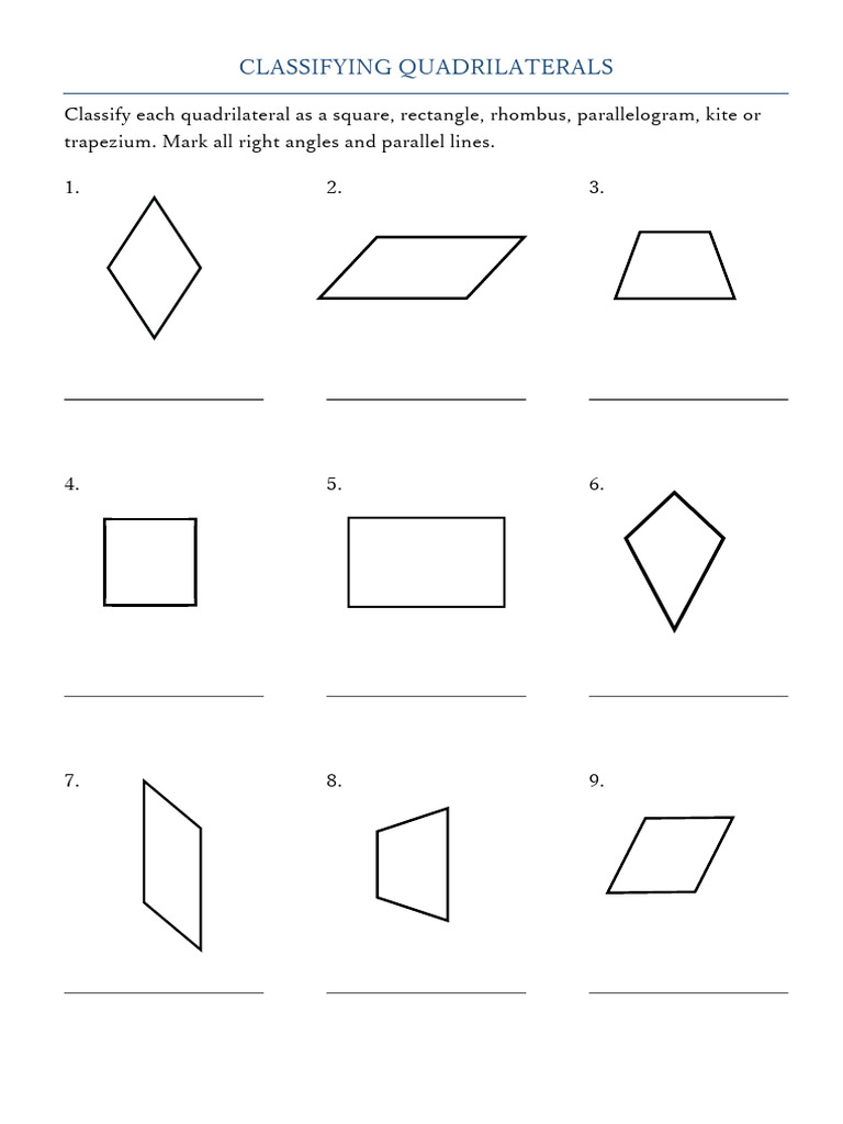 Classifying Quadrilaterals and Triangles | PDF