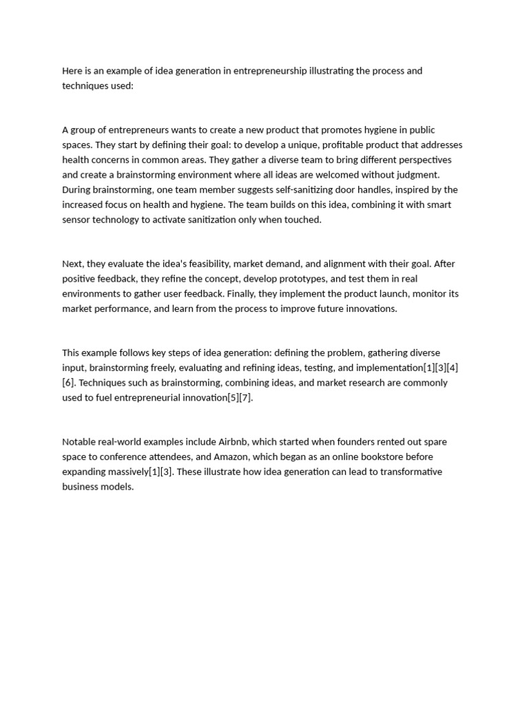 Sample of Idea Generation | PDF