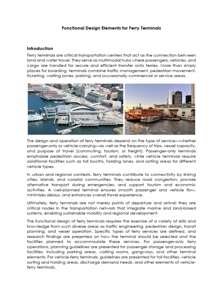 Ferry Terminal Design Guidelines | PDF | Transport | Train Station