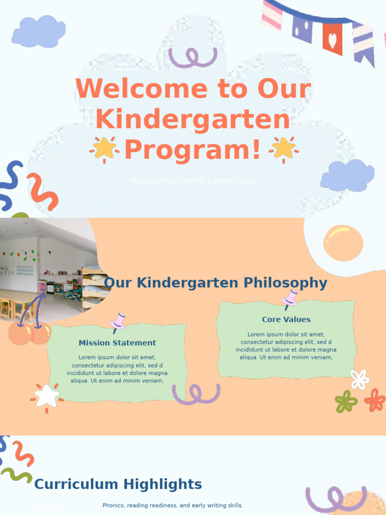 Blue and Orange Playful Kindergarten Program Presentation | PDF ...