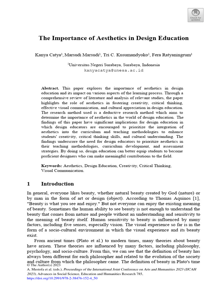 The Importance of Aesthetics in Design Education | PDF | Aesthetics ...