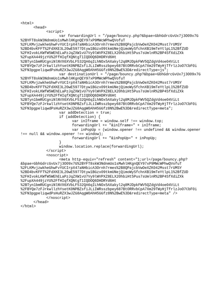 JavaScript Redirect Script Example | PDF