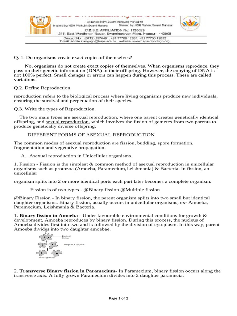 Extra Ques Reproduction | PDF