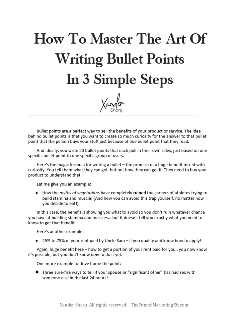 MODULE 5 - How To Master The Art of Writing Bullet Points in 3 Simple ...