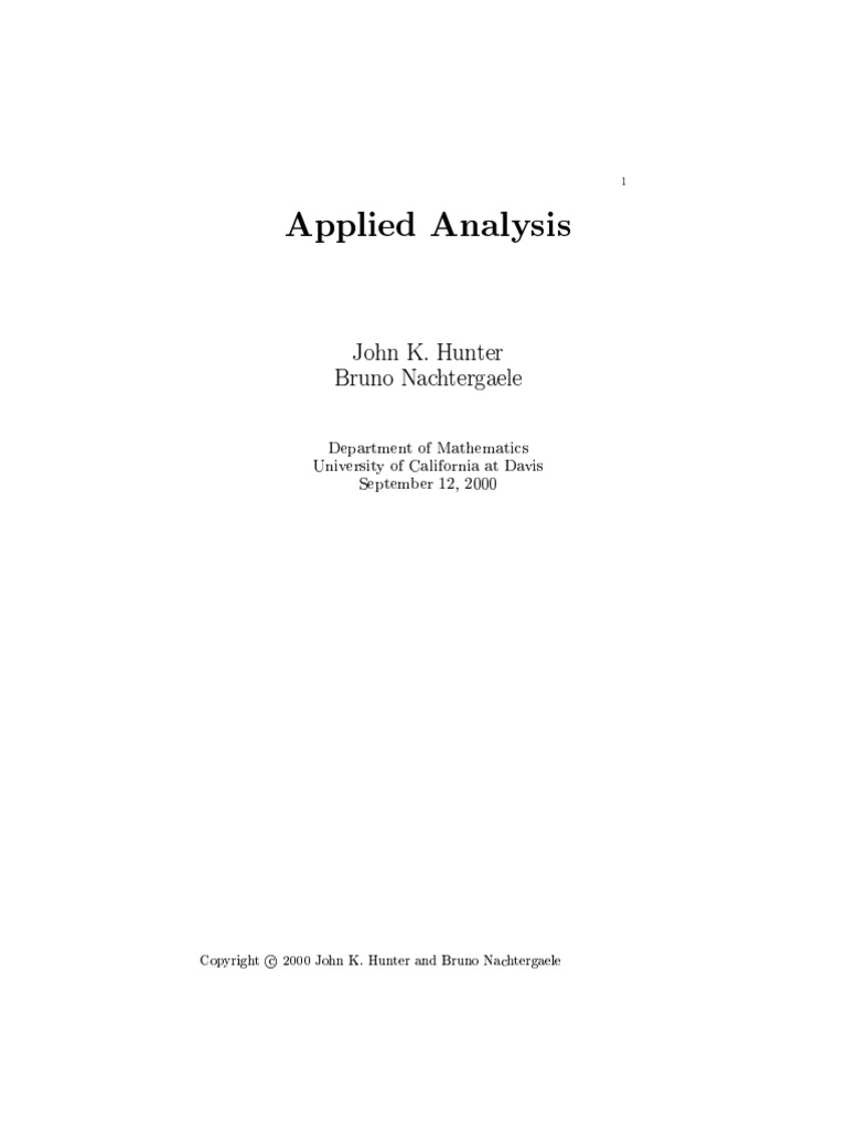 Applied Analysis 6360 | PDF | Teaching Methods & Materials
