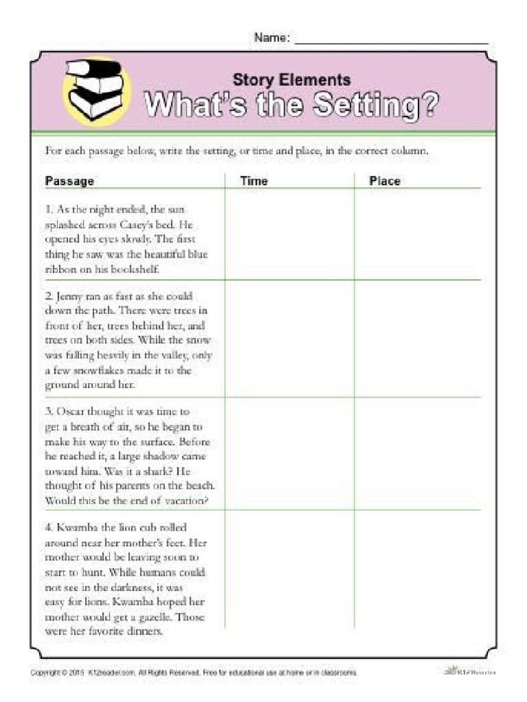 MADELINE CABRERA ALCANTARA - Story Elements Worksheet - What's The ...
