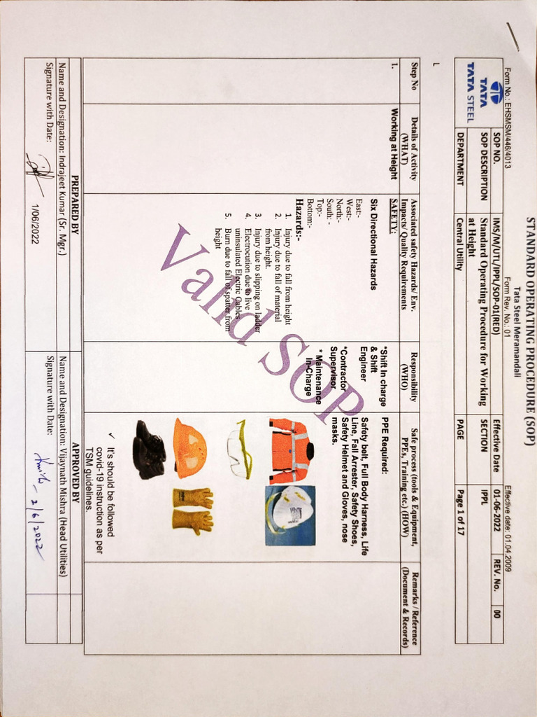 SOP Working at Height 6 | PDF