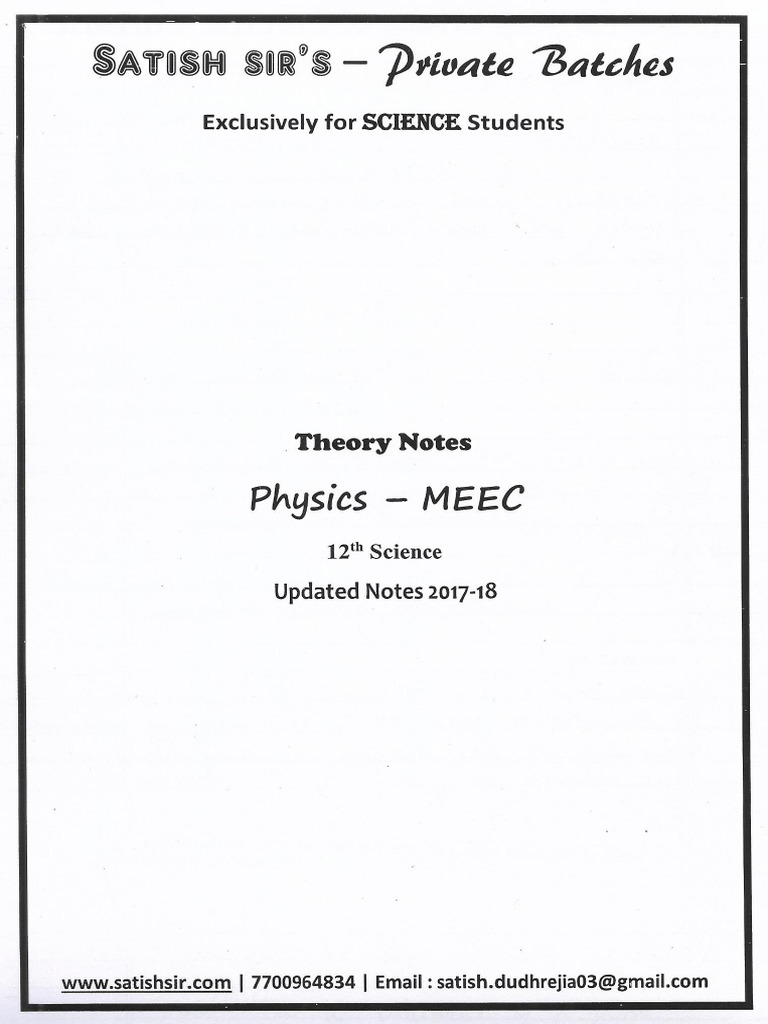 Satish Sir MEEC Notes | PDF