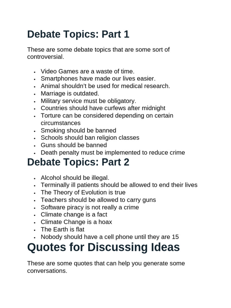 Debates | PDF