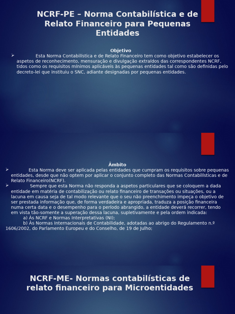 NCRF-PE: Normas para Pequenas Entidades | PDF | Contabilidade | Fluxo ...