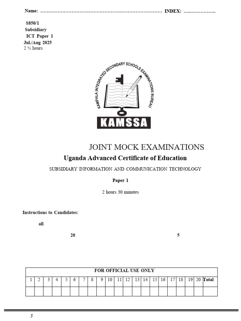 Uace Ict 1 Mock Exam 2025 | PDF | Computer File | Computer Engineering