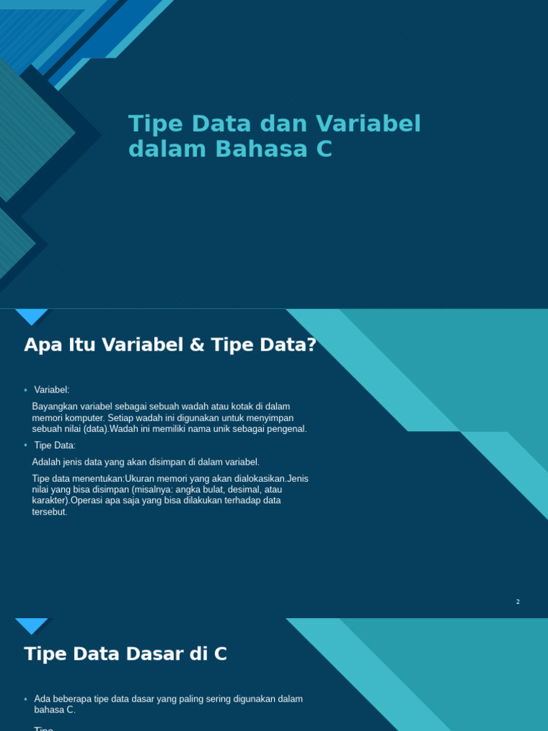 Tipe Data Dan Variabel Dalam Bahasa C | PDF