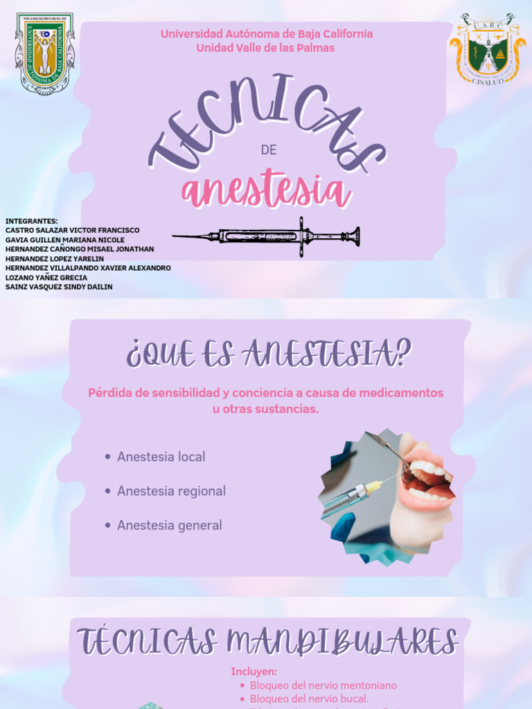 Técnicas de Anestesia Mandibular | PDF | Inyección (medicina)